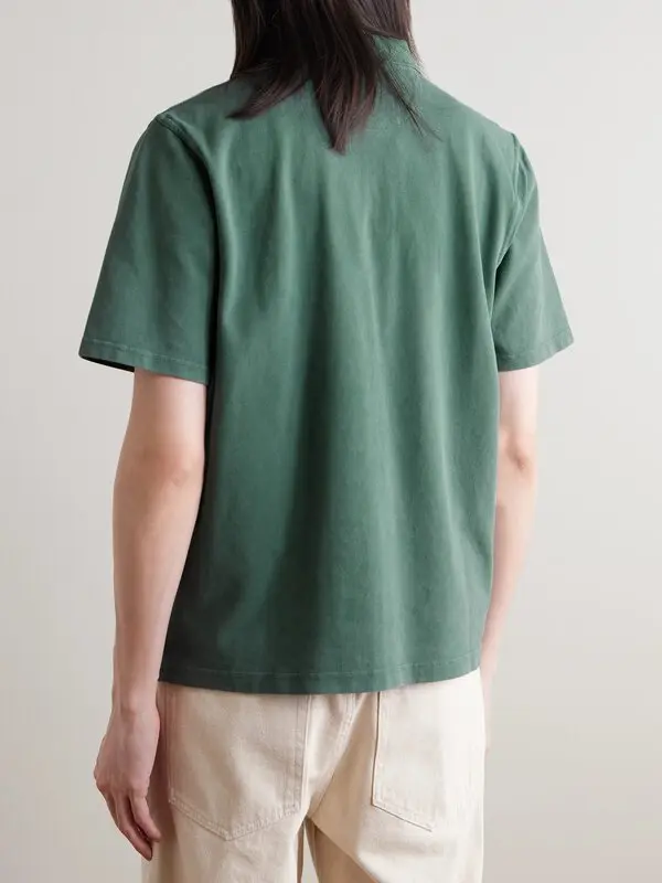 CORRIDOR Garment-dyed Cotton-piqué Polo Shirt - Green