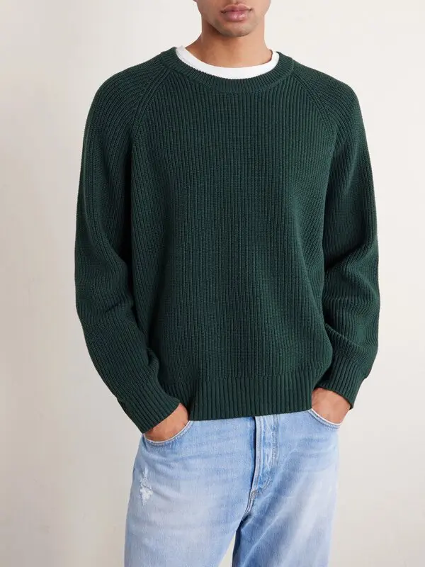 CORRIDOR Ribbed Cotton Sweater - Green