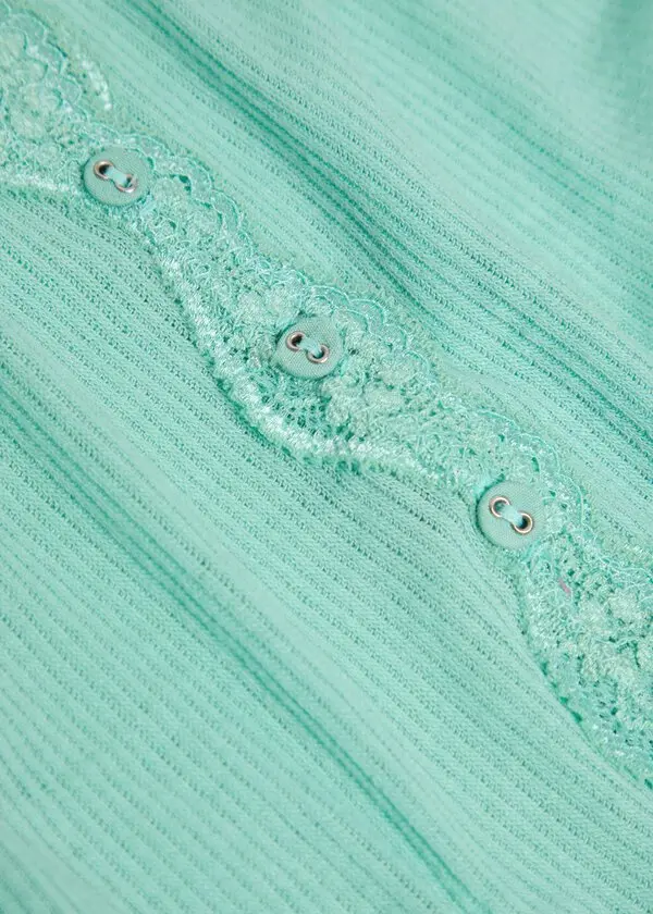 Free People Lace-trim Knit Cardigan - Light Blue