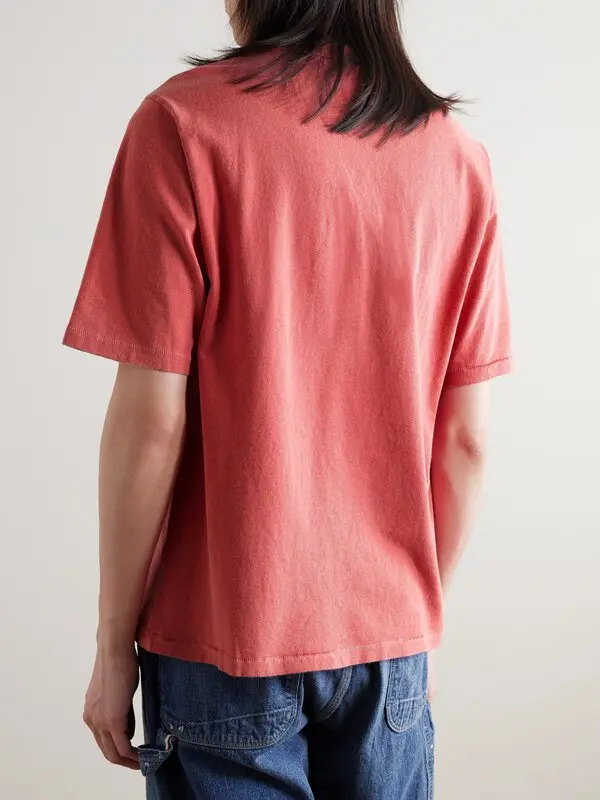 CORRIDOR Garment-dyed Cotton-jersey T-shirt - Red