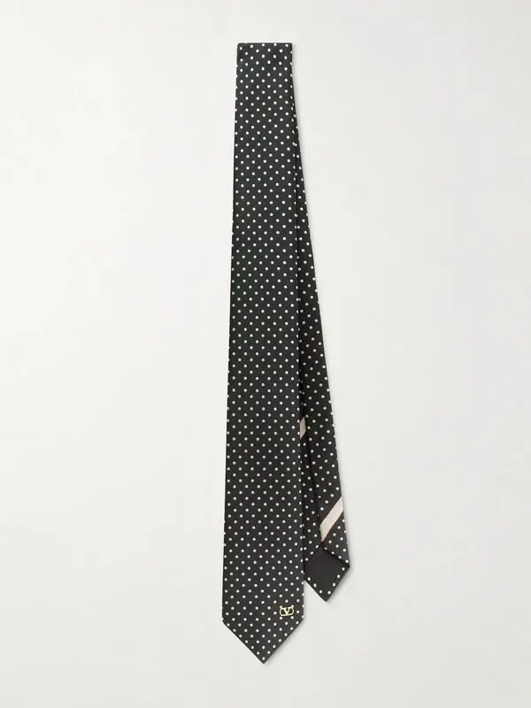 Valentino Garavani 6cm Polka-dot Silk-blend Jacquard Tie - Black