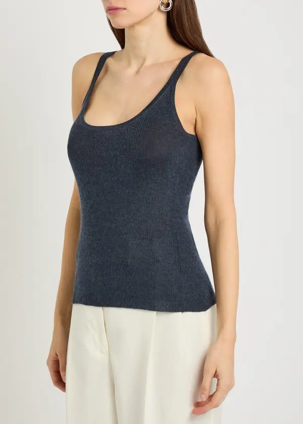 Gabriela Hearst Cashmere And Silk-blend Tank - Denim