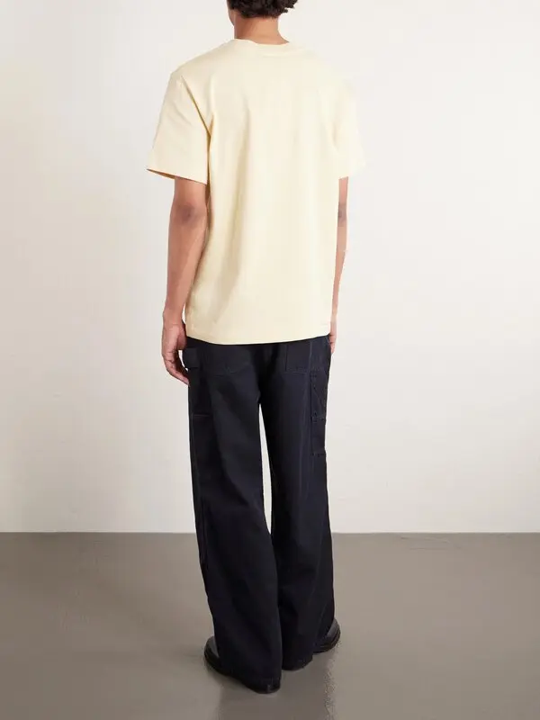 A.p.c. Logo-flocked Organic Cotton-jersey T-shirt - Yellow