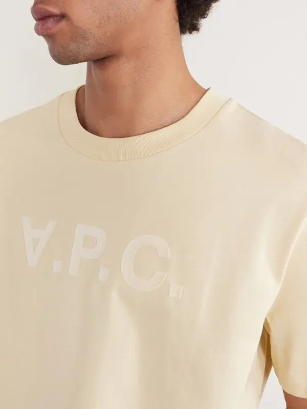 A.p.c. Logo-flocked Organic Cotton-jersey T-shirt - Yellow