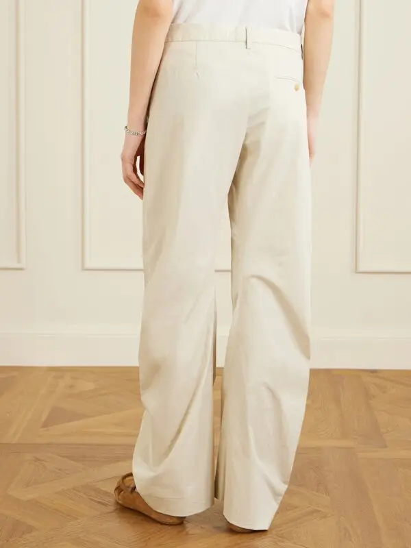 Acne Studios Coated Organic Cotton-twill Barrel-leg Pants - Neutrals
