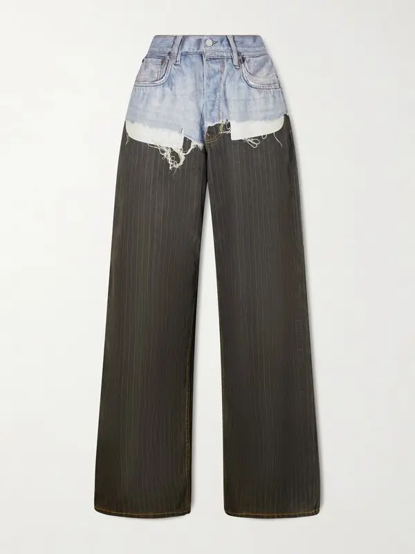 Acne Studios Trompe L'oeil Pinstriped Wide-leg Jeans