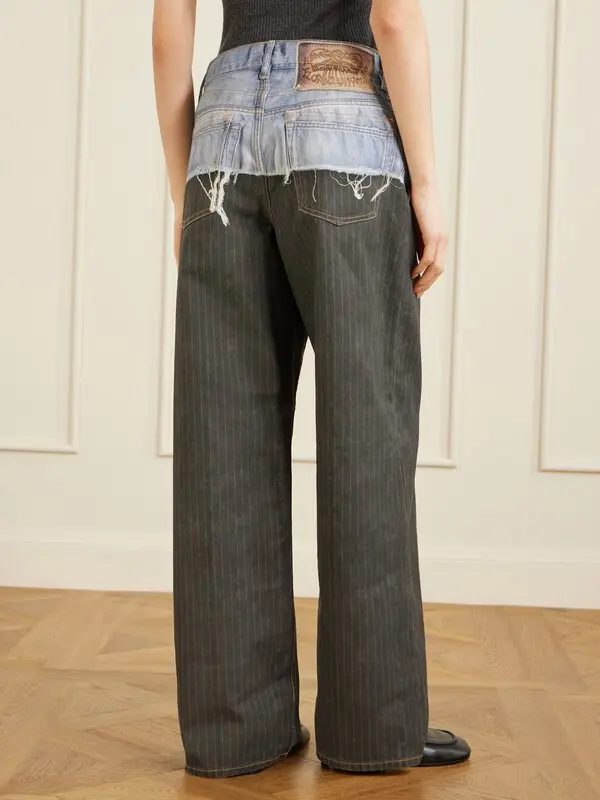 Acne Studios Trompe L'oeil Pinstriped Wide-leg Jeans