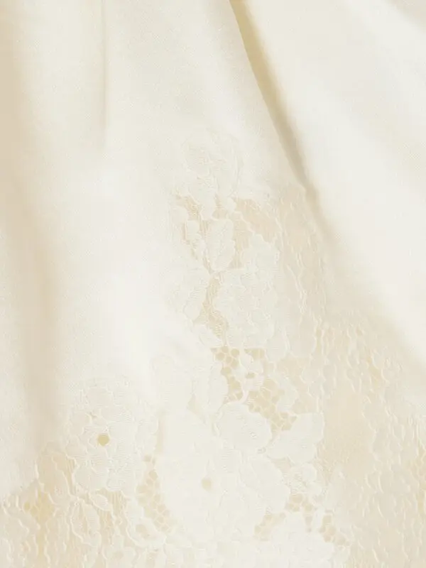 DÔEN Iona Lace-trimmed Silk-satin Shorts - Neutrals