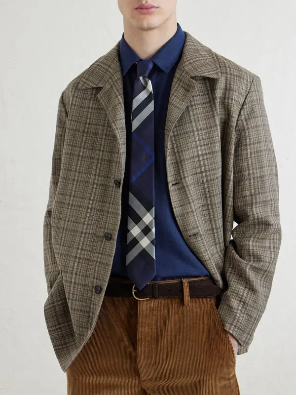 Burberry 7cm Checked Silk-twill Tie - Blue