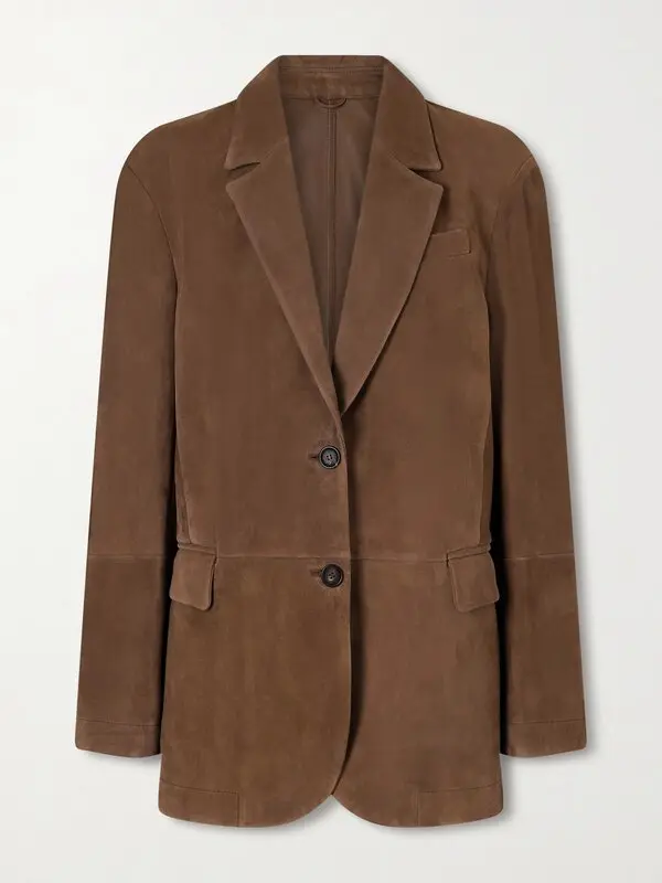 Brunello Cucinelli Suede Blazer - Brown