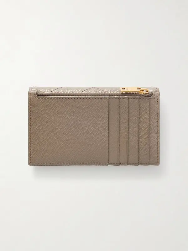 Saint Laurent Cassandre Matelassé Leather Wallet - Gray