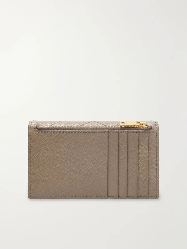 Saint Laurent Cassandre Matelassé Leather Wallet - Gray