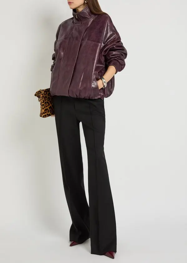 Christopher Esber Devon Leather Bomber Jacket - Maroon