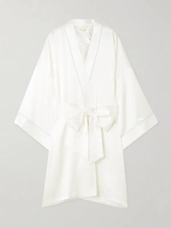 Olivia Von Halle Mimi Silk-satin Robe - Ivory