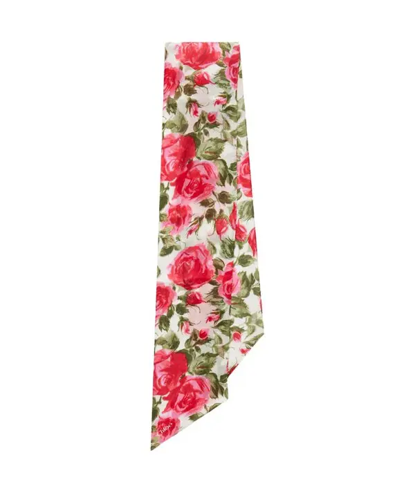 Chloé Floral-print Silk-georgette Scarf - Pink