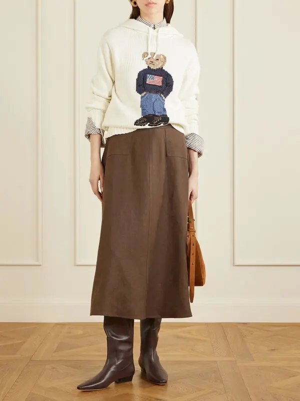 Polo Ralph Lauren Hemp Midi Skirt - Brown