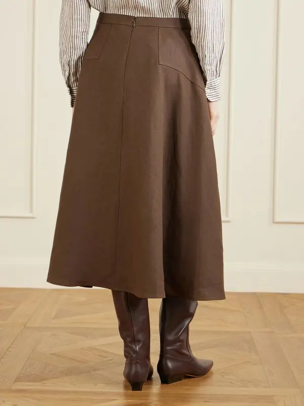 Polo Ralph Lauren Hemp Midi Skirt - Brown