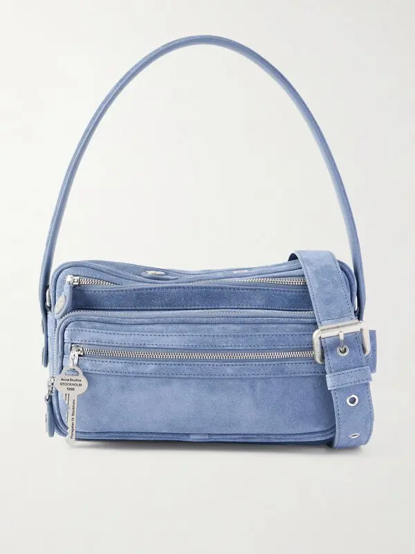 Acne Studios Suede Camera Shoulder Bag - Blue