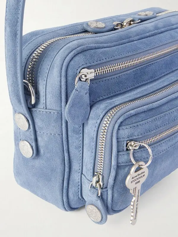 Acne Studios Suede Camera Shoulder Bag - Blue