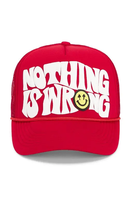 HAPPY CAPS Nothing Is Wrong Trucker Hat - Red