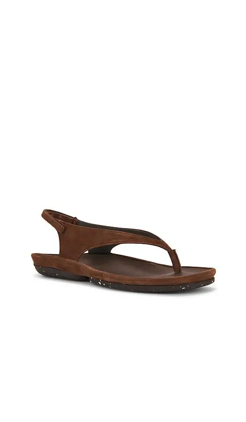 Camper Right Isla Suede Slingback Sandal - Medium Brown