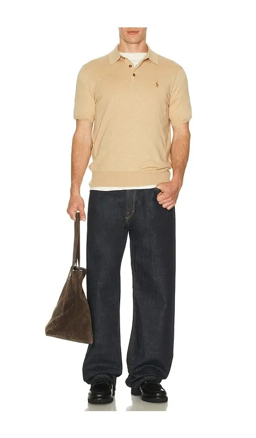 Polo Ralph Lauren Short Sleeve Cotton Placket Pullover Sweater