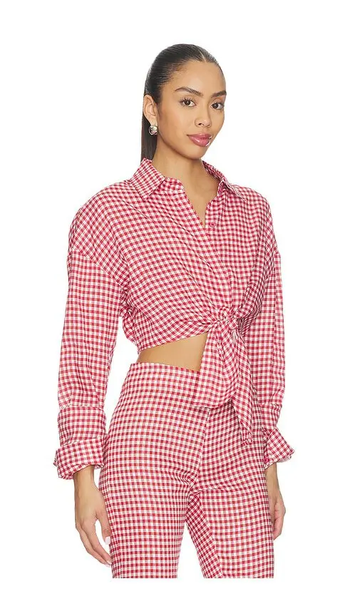 AEXAE Linen Shirt Tie Top