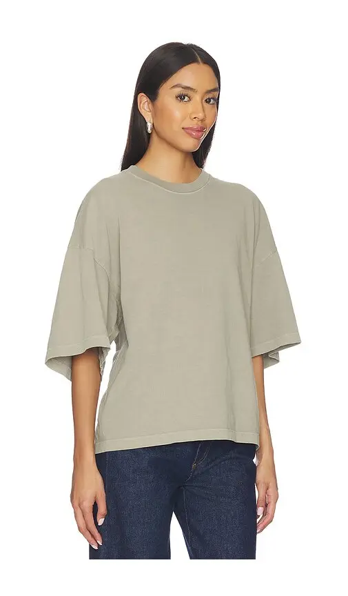 AGOLDE Ellery Tee Shirt With Lace-up Detail - Drab