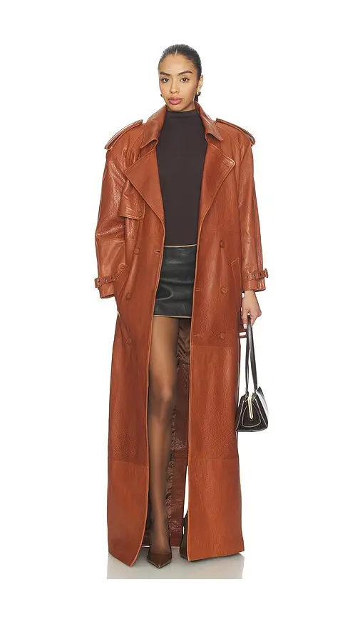 MANOKHI Mireia Leather Trench Coat