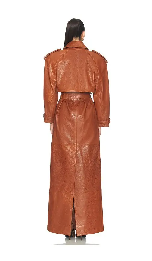 MANOKHI Mireia Leather Trench Coat
