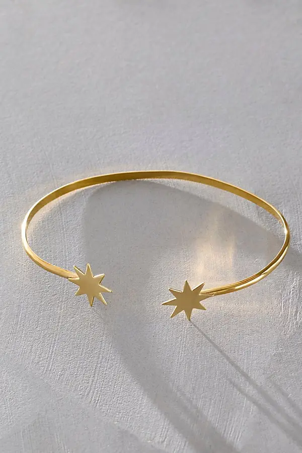 LAURA MAR North Star Choker Cuff Necklace - Gold