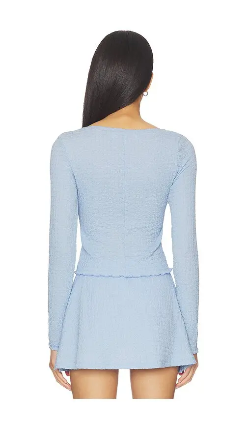 LISA SAYS GAH Baby Blue Long Sleeve Top