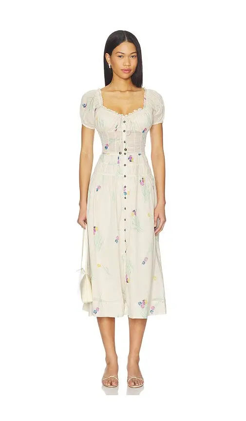 Free People Complete Me Midi Dress - Tea Combo
