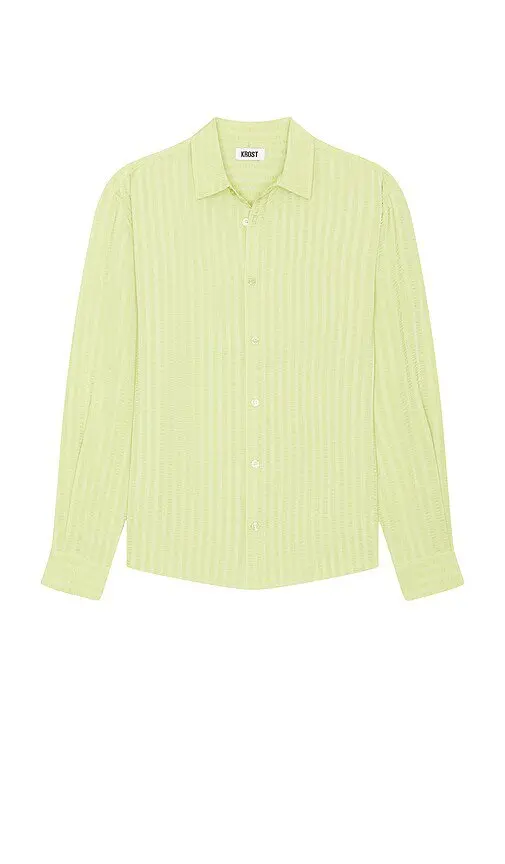 KROST Jordan Striped Wrinkle Shirt In Green - Butterfly