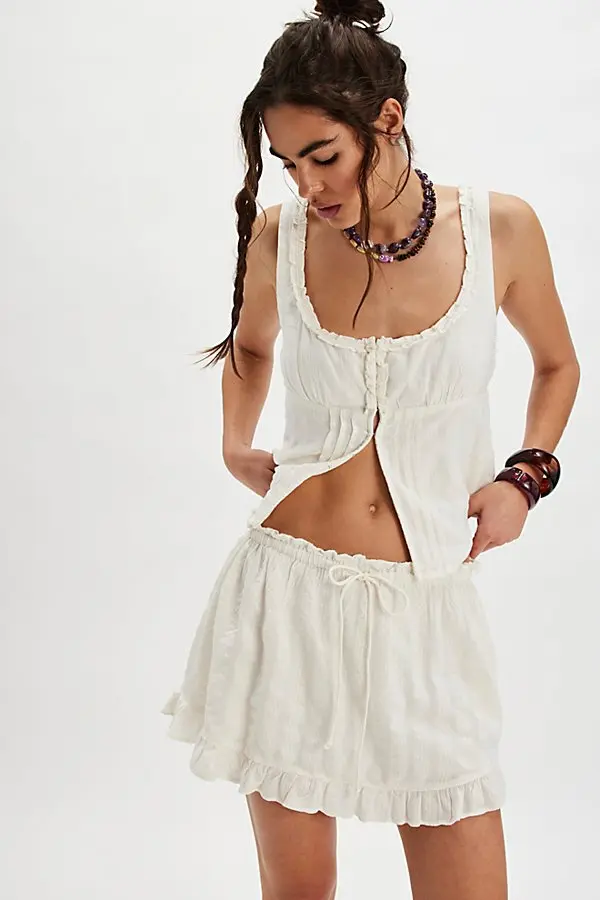 Free People Ellia Mini Skort Set - Sugar Swizzle