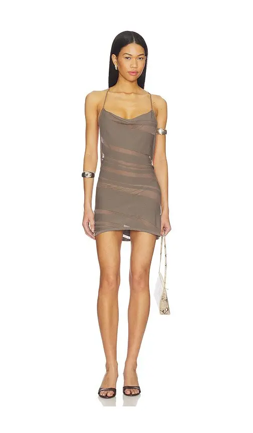 JADED LONDON Stripe Knit Mini Dress - Grey