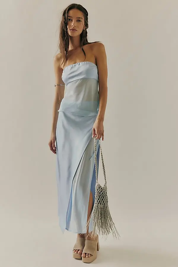 OWNLEY Ricky Maxi Skirt Set - Blue