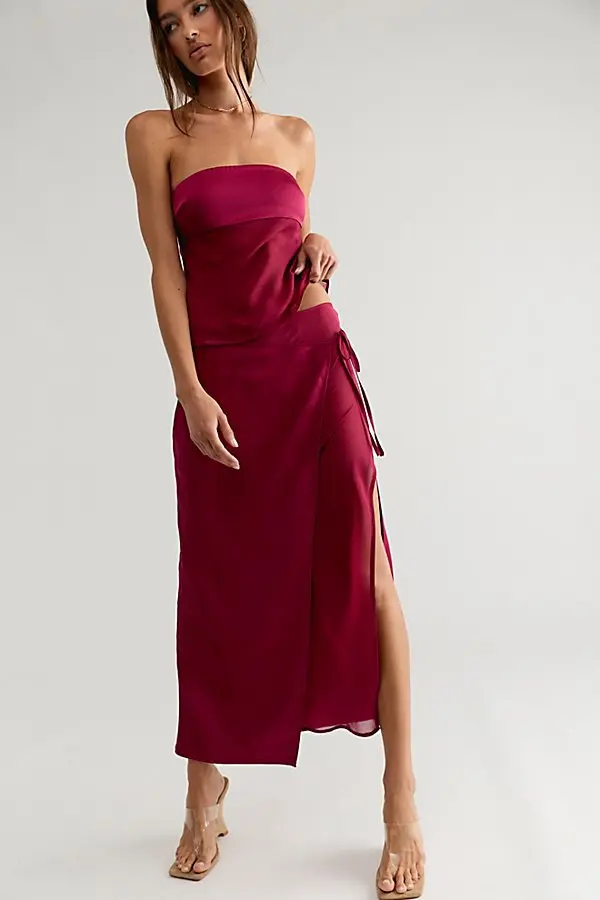 OWNLEY Ricky Maxi Skirt Set - Wine