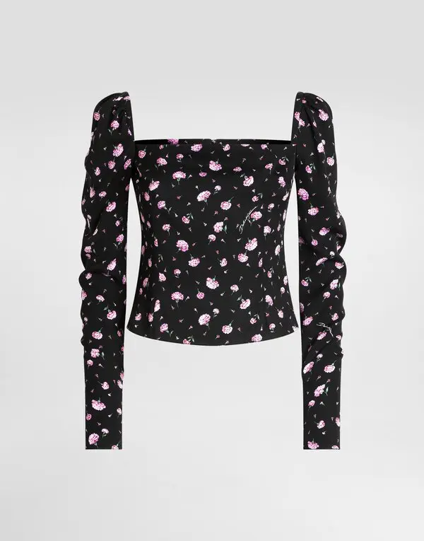 Dolce & Gabbana Carnations-print Silk Top - Multicolor