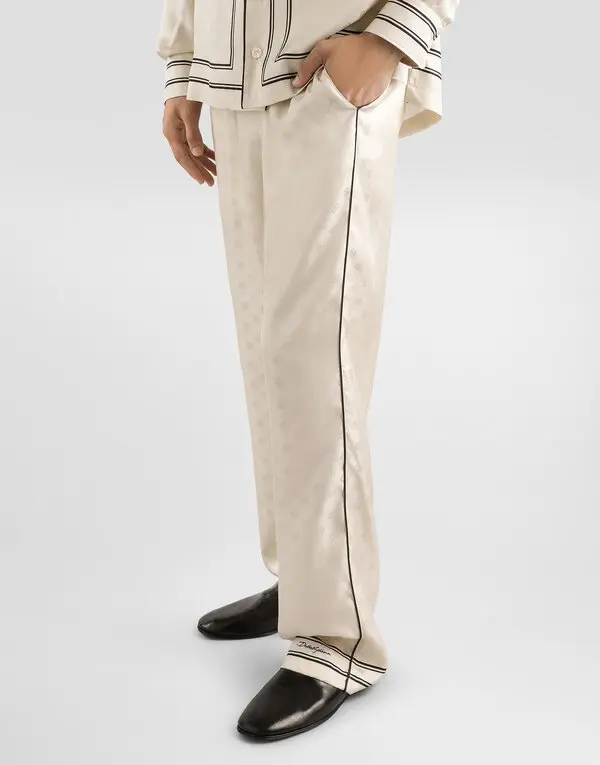 Dolce & Gabbana Logo And Stripe-print Twill Trousers - Multicolor