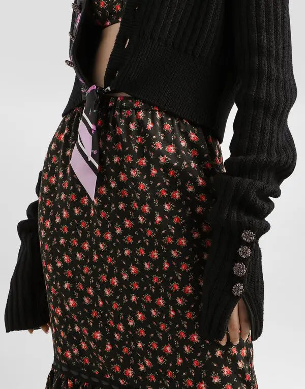 Dolce & Gabbana Virgin Wool Cardigan With Offset Rib