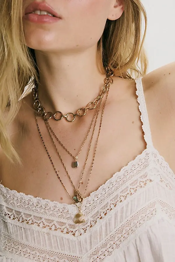 Free People Layered Chain Necklace - Gold