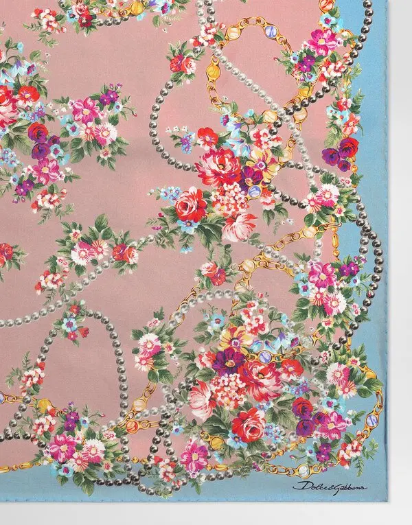 Dolce & Gabbana Small Flower Bouquets-print Silk Twill Scarf 70x70 - Multicolor