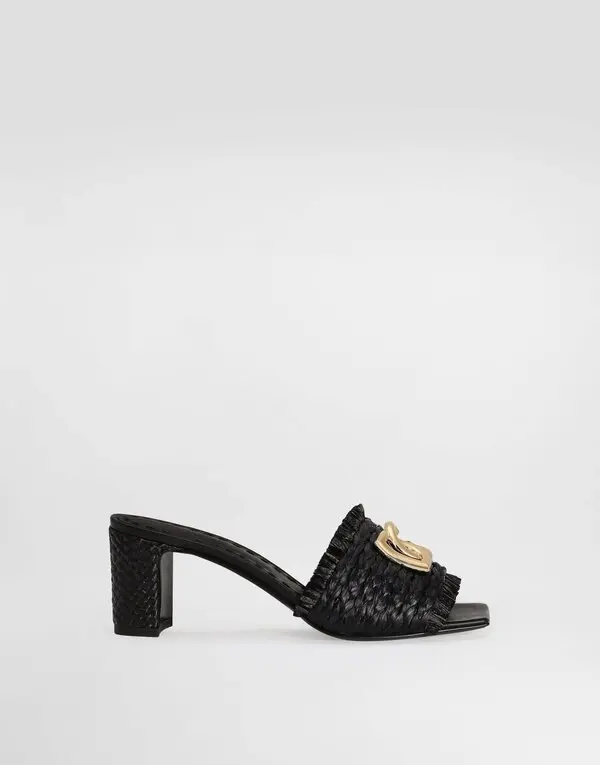 Dolce & Gabbana Raffia Mules With Braid And Fringe