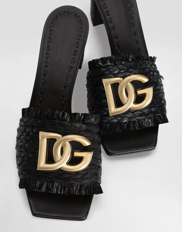 Dolce & Gabbana Raffia Mules With Braid And Fringe