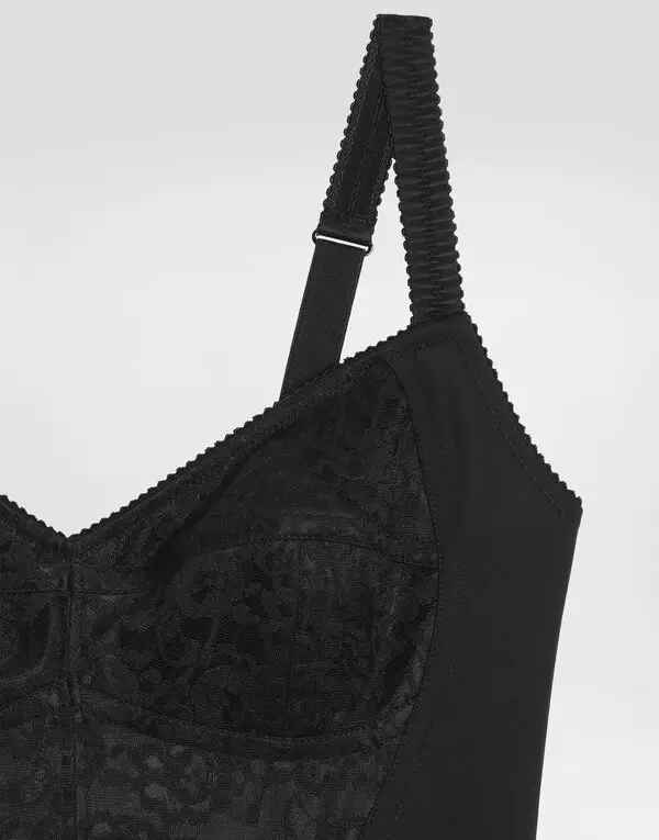 Dolce & Gabbana Sheath Dress In Stretch Fabric And Lace