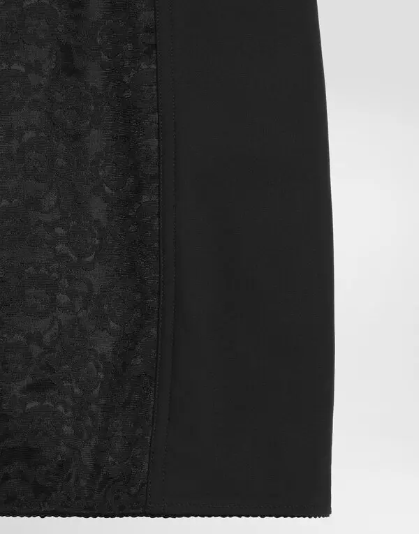 Dolce & Gabbana Sheath Dress In Stretch Fabric And Lace