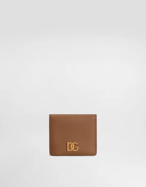 Dolce & Gabbana Calfskin Wallet With Dg Logo - Brown