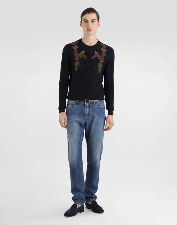 Dolce & Gabbana Micro-dot Stitch Silk Pullover
