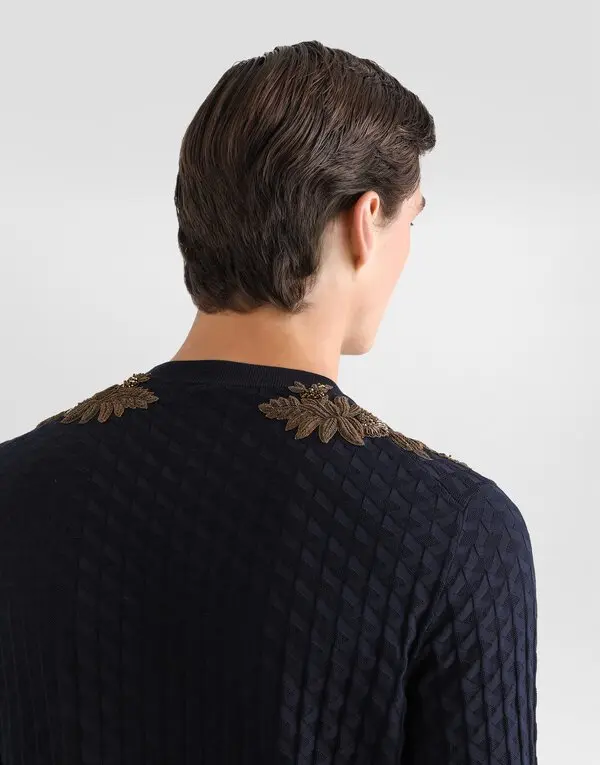 Dolce & Gabbana Micro-dot Stitch Silk Pullover